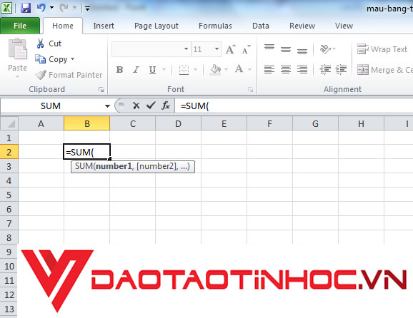 Hướng dẫn sử dụng hàm Sum trong Excel cơ bản