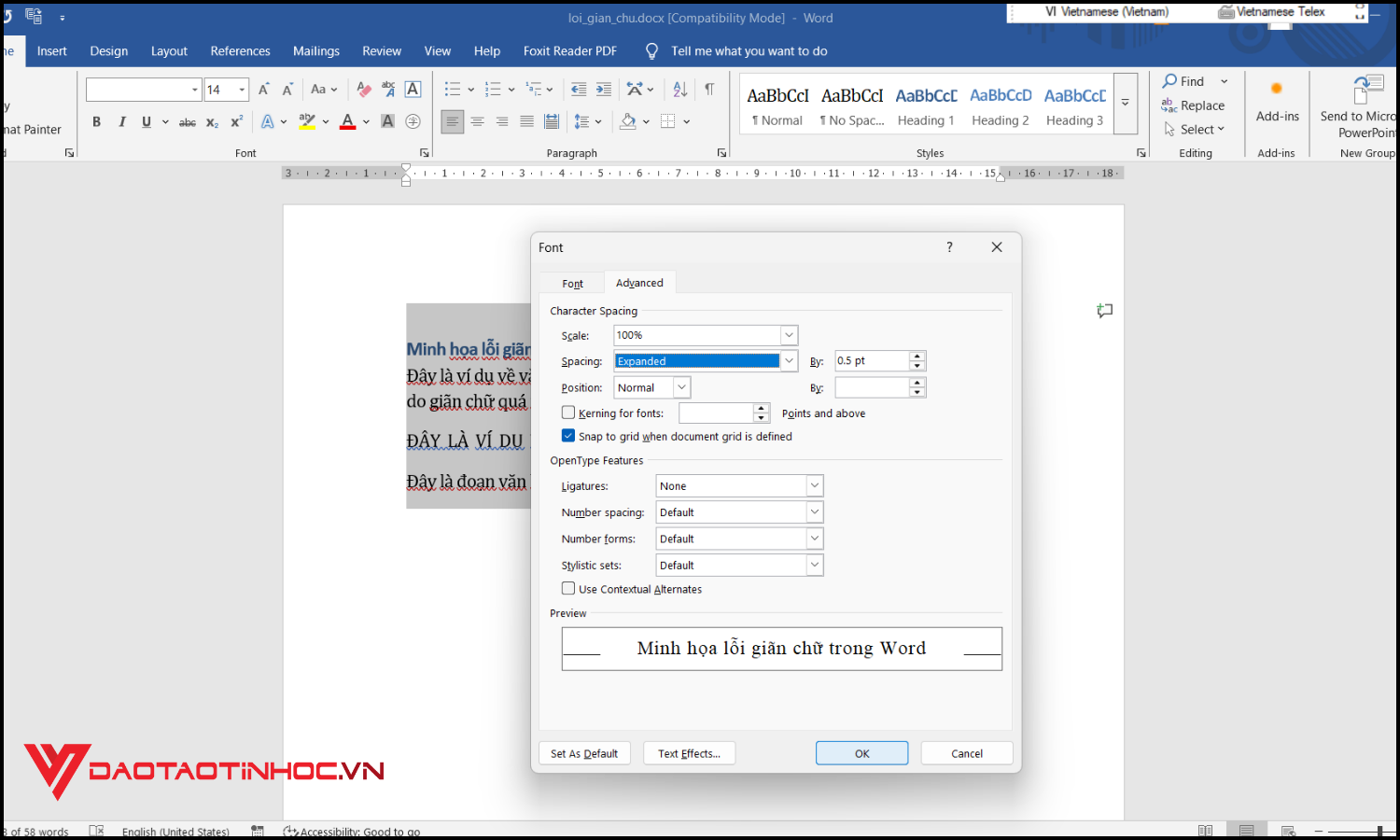 2 cách giãn chữ trong word chuẩn như dân chuyên nghiệp
